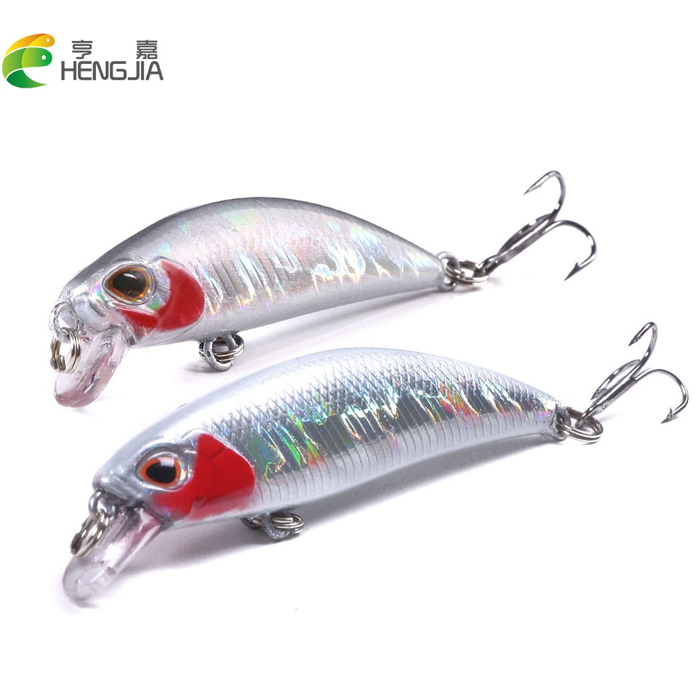 (Ready stock)HENGJIA 1Pcs 5.4g/4.5g Sinking Minnow Fishing Lure 20 color Luminous Hard ...