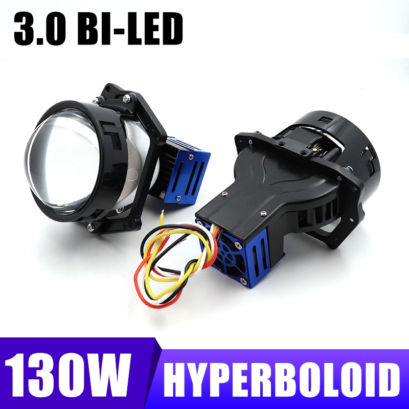 130W 2X Bi-LED Hyperboloid Projector Lenses H1 Bulb 9005 9006 H4 H7 LED Lamps For Headlight Car ...