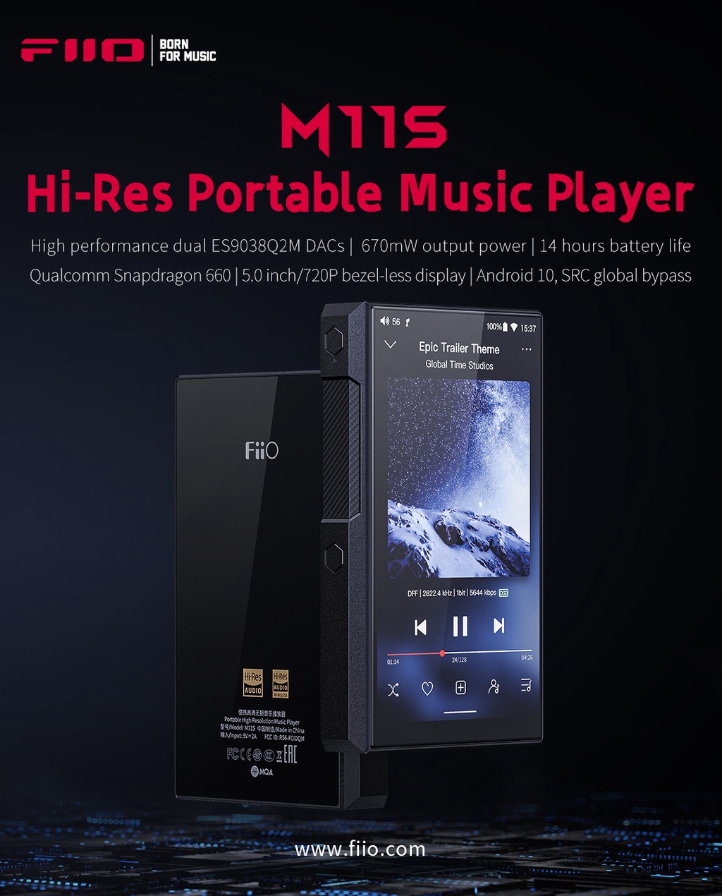 FiiO M11S, Portable Digital Audio Player: MQA Android Snapdragon 660 MP3 Music Player DAP (2022 ...