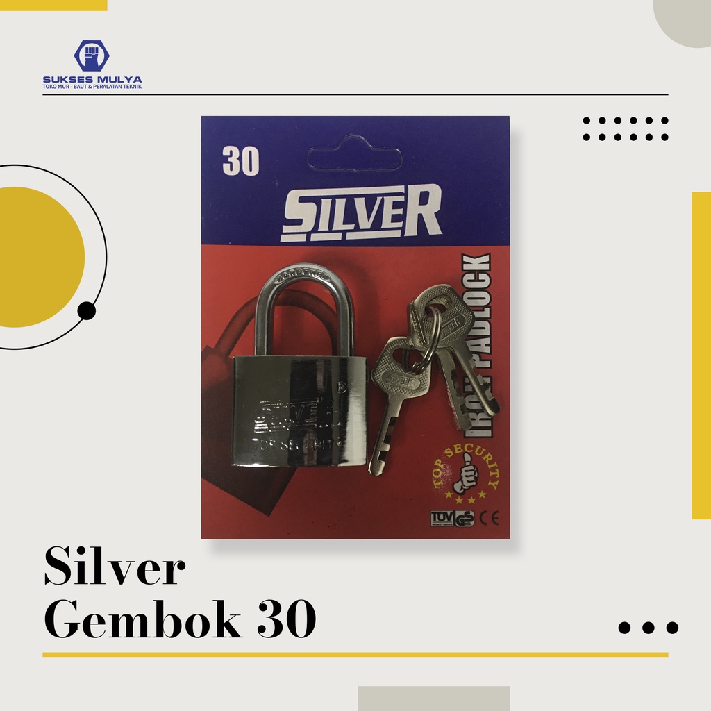 Silver Lock Padlock 30mm Long Neck Stainless Steel Padlock | Shopee ...