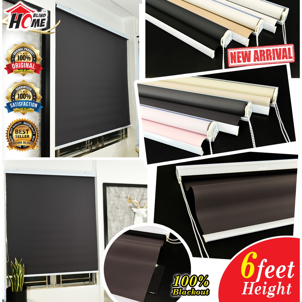 [HOMEBLIND] Manila Plain Roller Blinds 100% Blackout / Langsir Bidai ...
