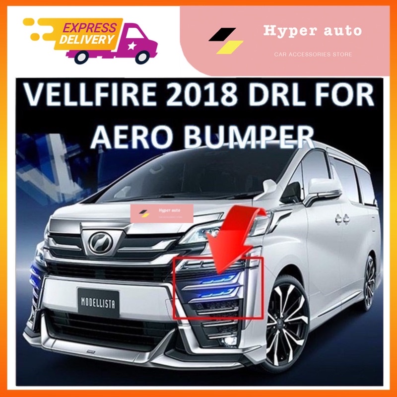 Toyota Vellfire 2018 modified DRL blue Light for Aero Bumper front ...