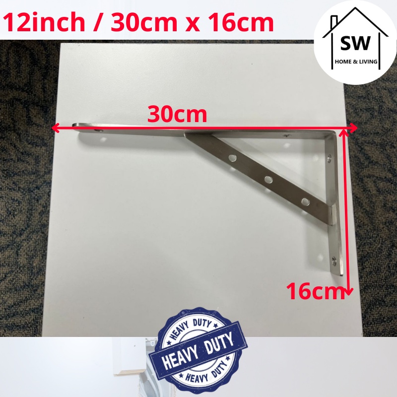 SW 2pcs Sesiku Besi L Braket Berat Keluli Tahan Karat Stainless Steel ...