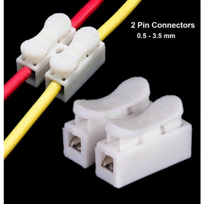 2Pins Fast ,Quick and Reusable Electrical Wire Connector Terminal Block ...