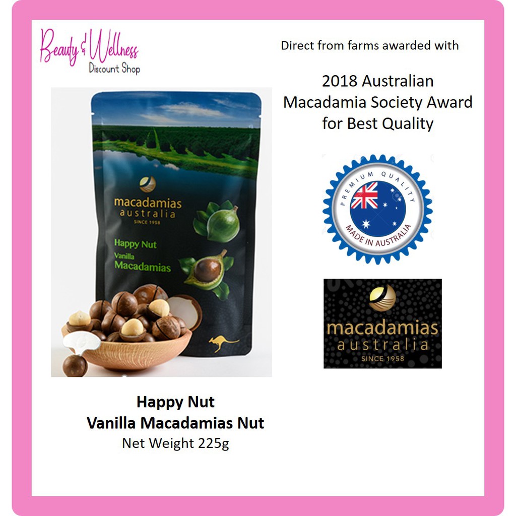 MACADAMIA VANILLA HAPPY NUT 225g [Beauty and Wellness Discount Store ...