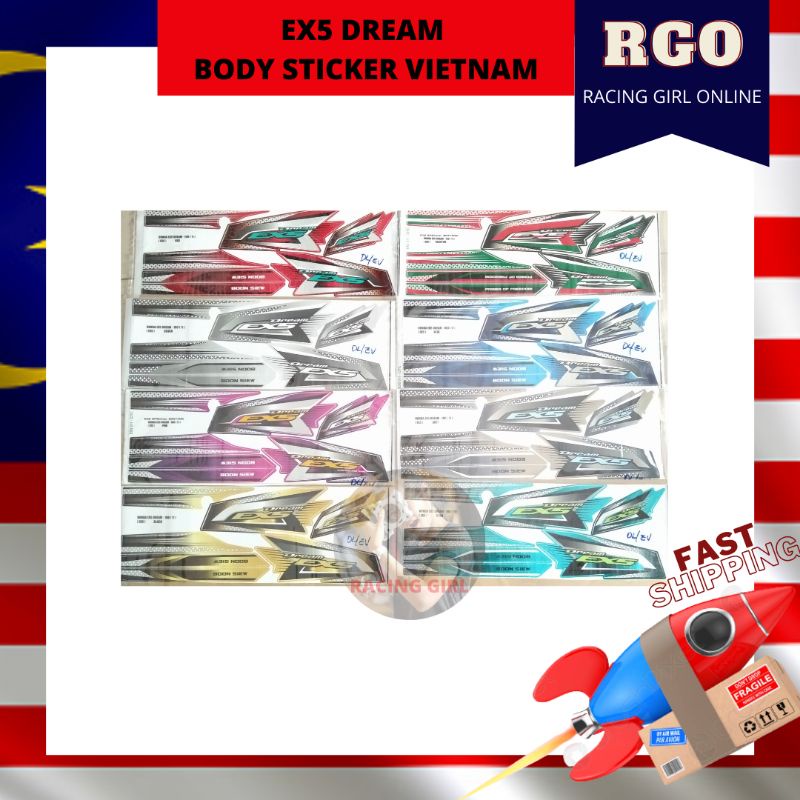 EX5 Dream Custom Design Vietnam Body Sticker EX5 DREAM 100 (11 ...