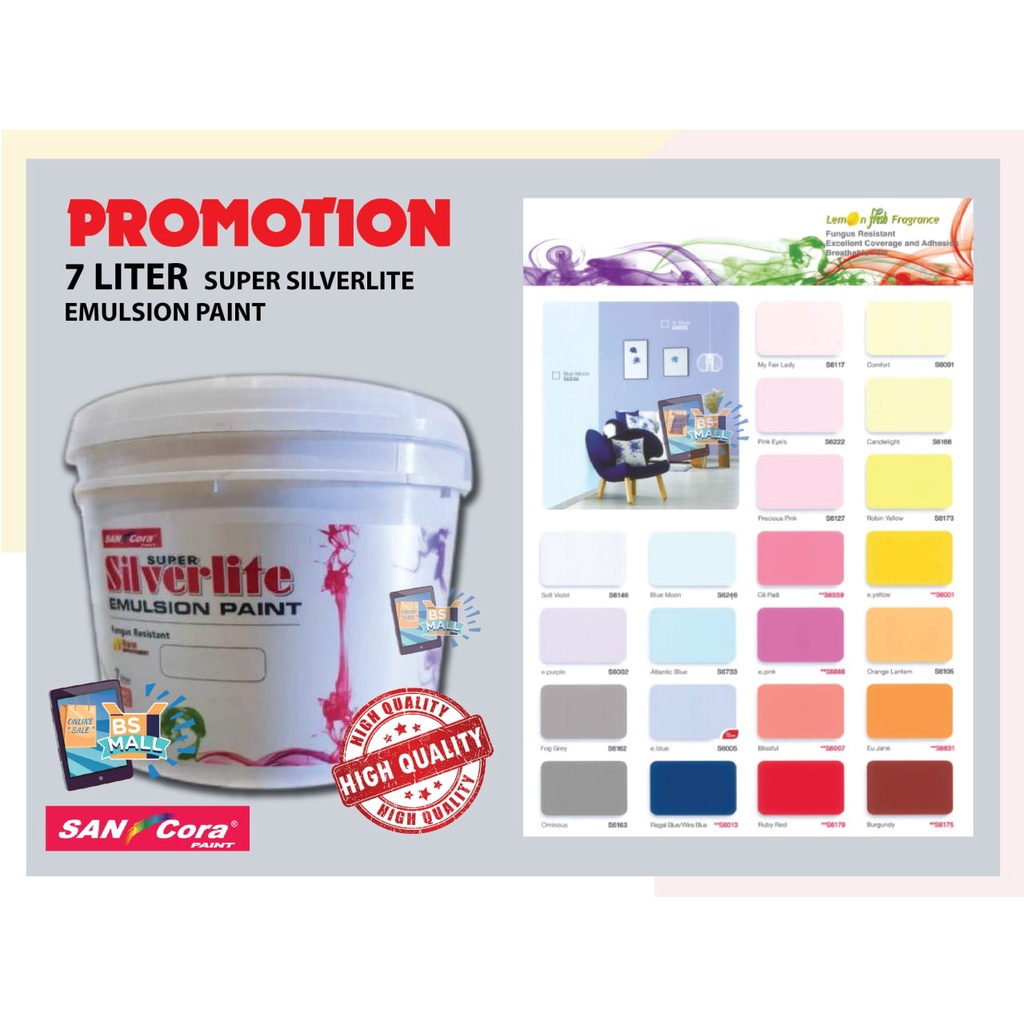 7 Liter SANCORA Silverlite Wall Emulsion Paint / Wall Ceiling Paint ...