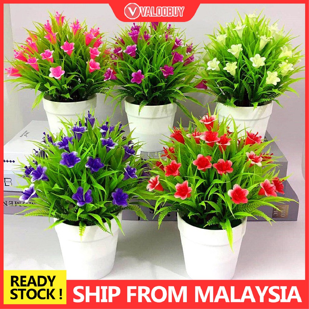 Artificial Flower Bunga Hiasan Meja Mini Bunga Palsu With Pot Pokok ...