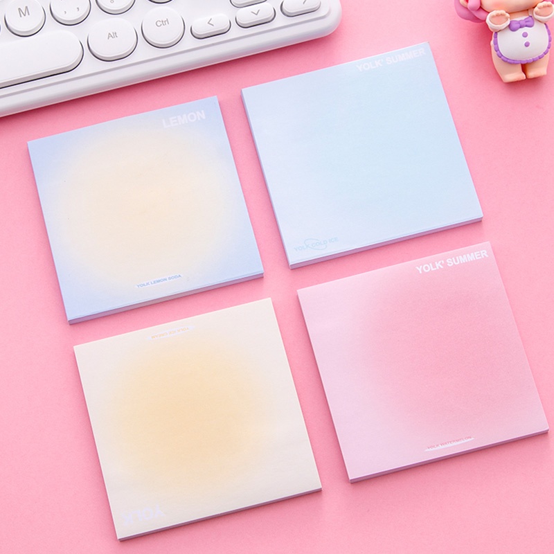 50 Sheets Simple Gradient Color Sticky Notes Mini Cute Blank Note Pad ...