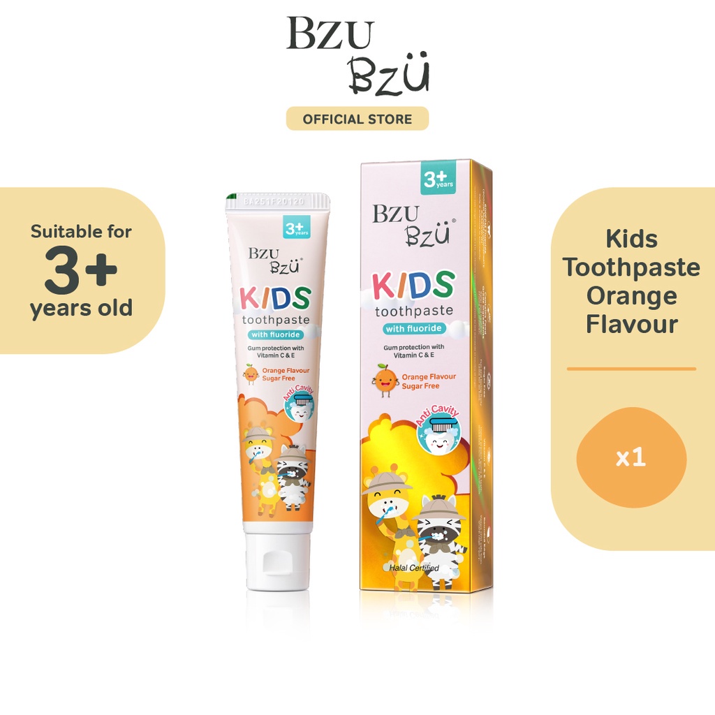 BZU BZU Kids Toothpaste Bundle Deal - Strawberry/Grape/Orange (50g ...
