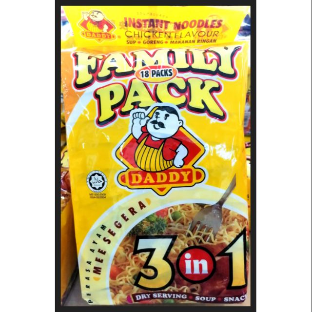 Bundle Daddy mee 3 in 1 Family 18 Packs (soup, dry, snack) | Shopee ...