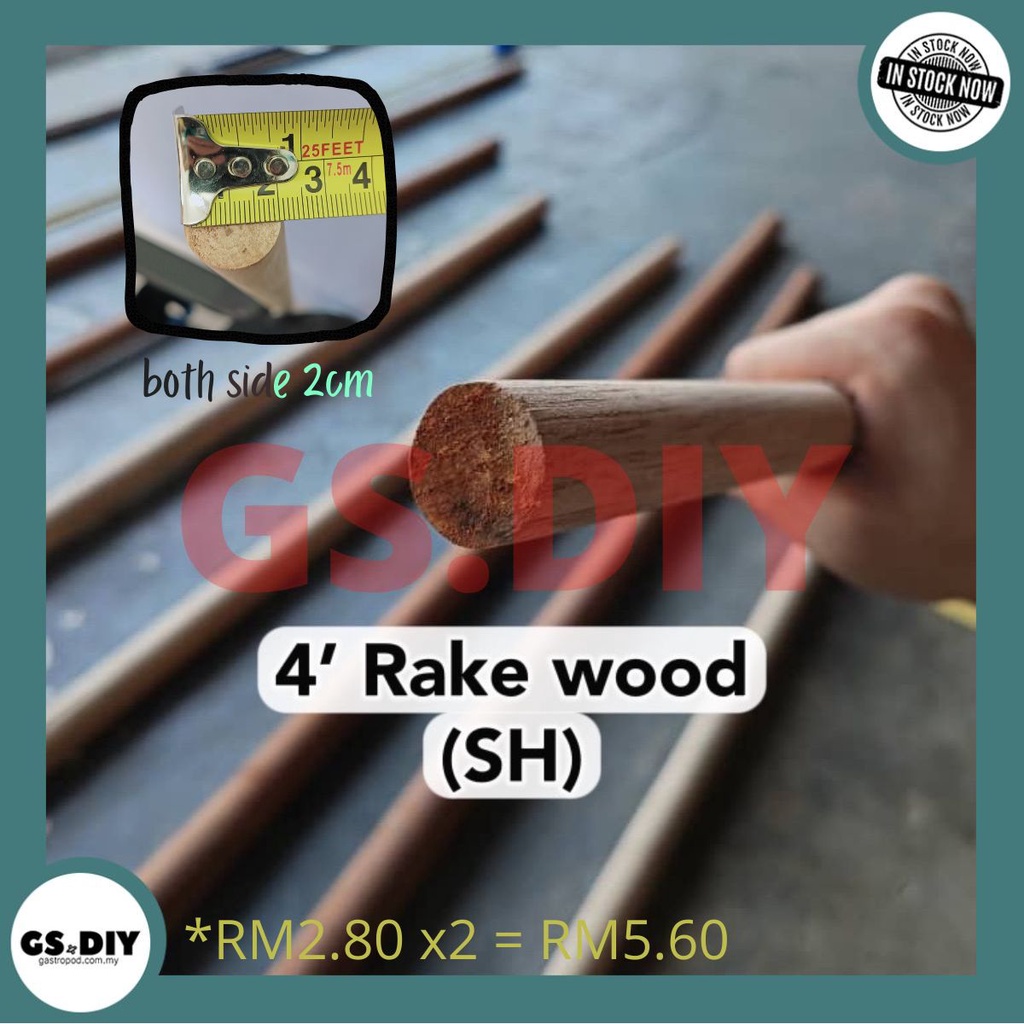 Batang Kayu Wooden Hoe Handle Cangkul, Sabit Pencakar Rake👸🏼Kayu Bakau ...