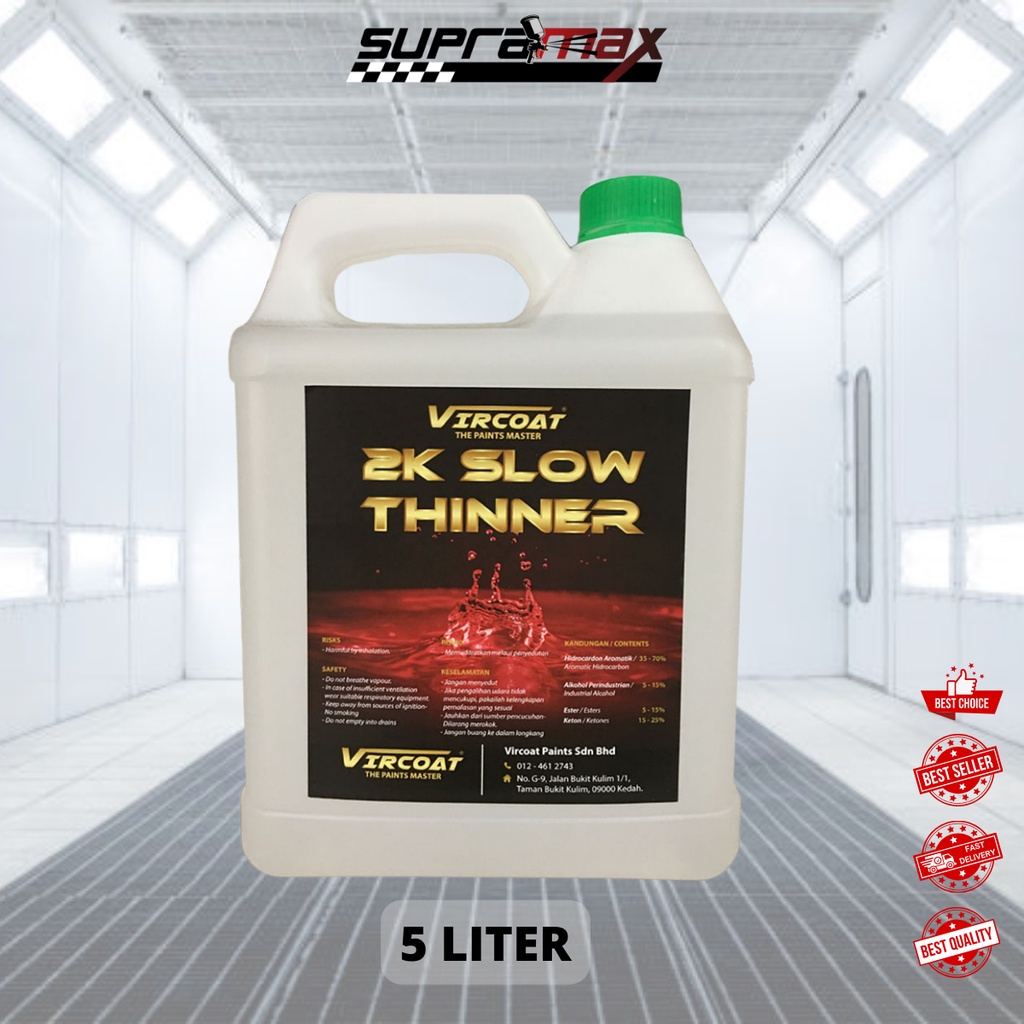 VIRCOAT Slow Thinner 2K Thinner / Thinner Cat Paint 5 Ltr | Shopee Malaysia