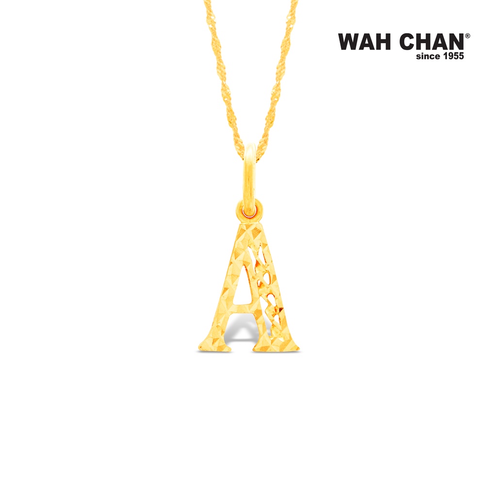 WAH CHAN Alphabet Initial ABC 916 Gold Pendant OSP1001 | Shopee Malaysia