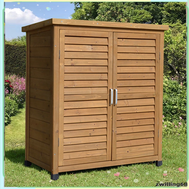 Outdoor solid wood storage cabinet sundry cabinet, rain proof and ...