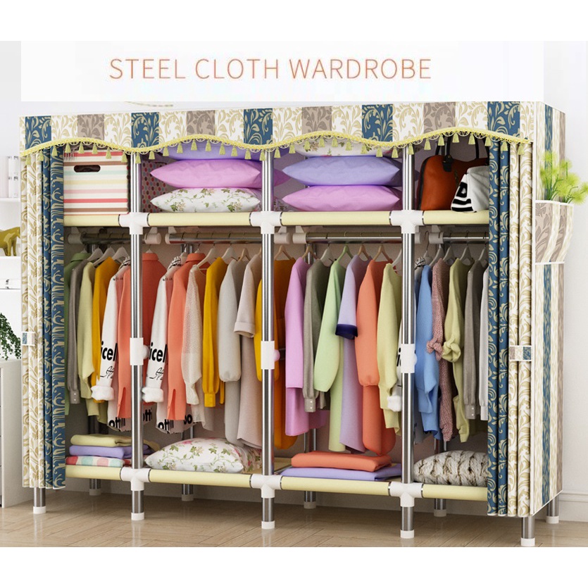 Clothes Wardrobe Stainless Steel Pipe/Portable Wardrobe Clothes Storage ...