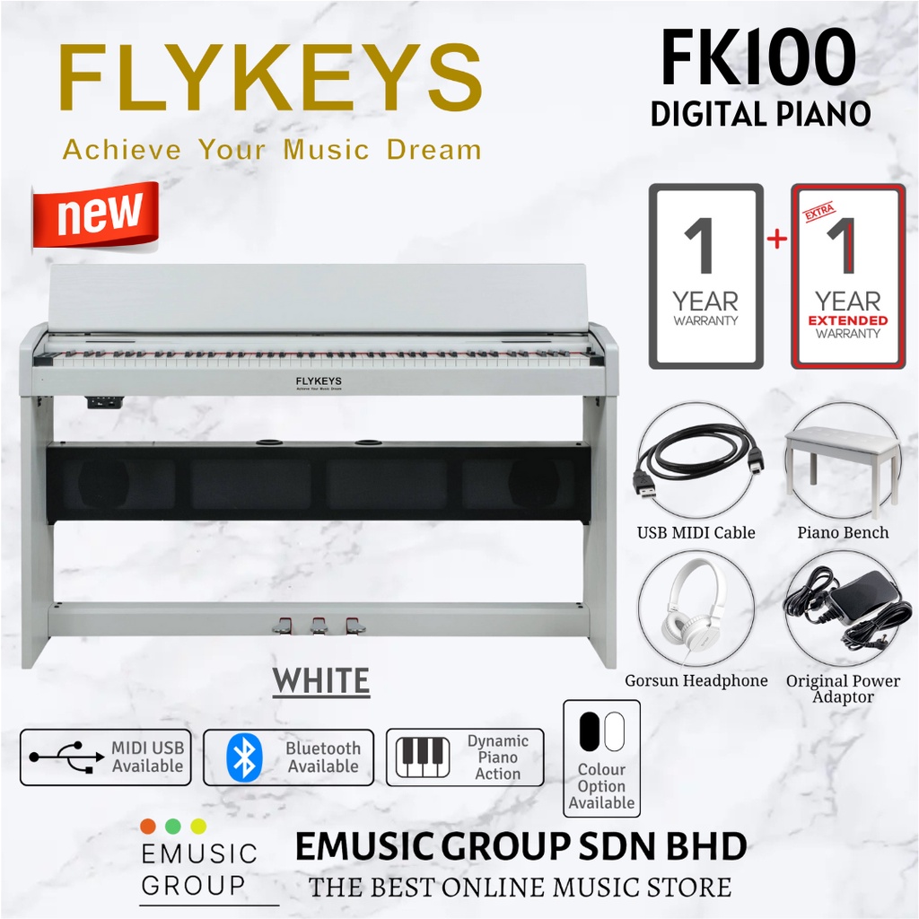 *NEW* Flykeys FK100 88-Key Digital Piano Home Electric Piano Keyboard ...