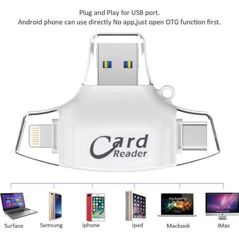 4 in 1 Flash Drive Type C USB Micro iPhone Android iPad MacBook USB OTG ...