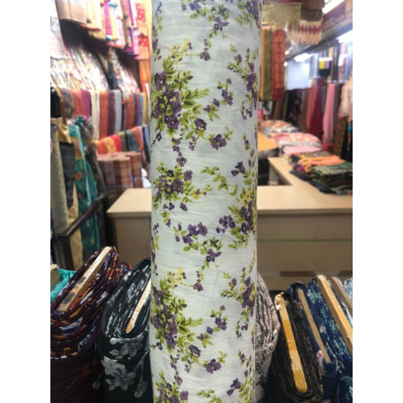 UNGU KATUN Japanese cotton fabric, Japanese catoon catton, purple ...