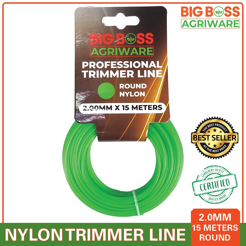 BBA Nylon String Trimmer Line 2.0mm x 15m Round Green (Tansi) for Grass ...
