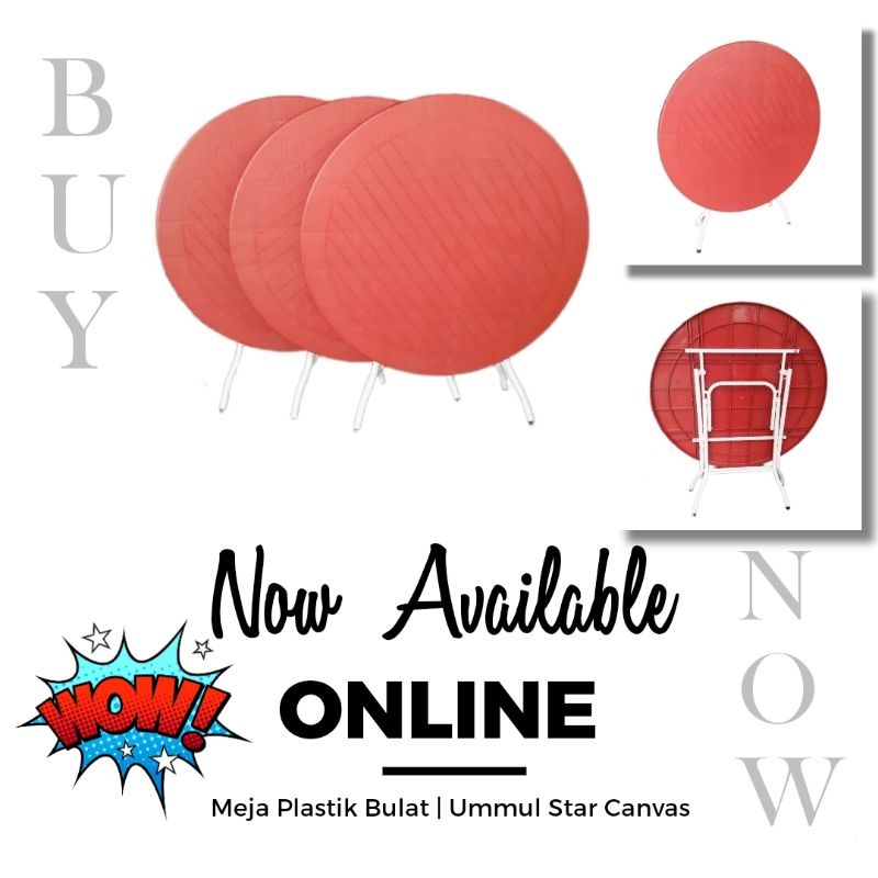 Meja Plastik Bulat Foldable Plastic Dining Table Meja Lipat Meja ...