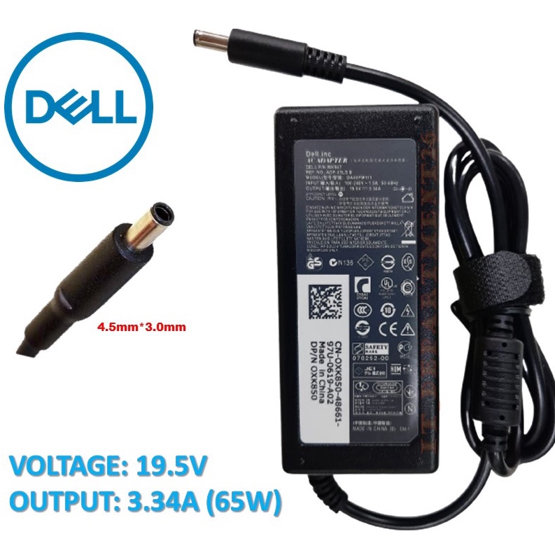 Dell LATITUDE 3301 3400 3490 3410 3590 3390 3379 7350 19.5V 65W 4.5*3 ...