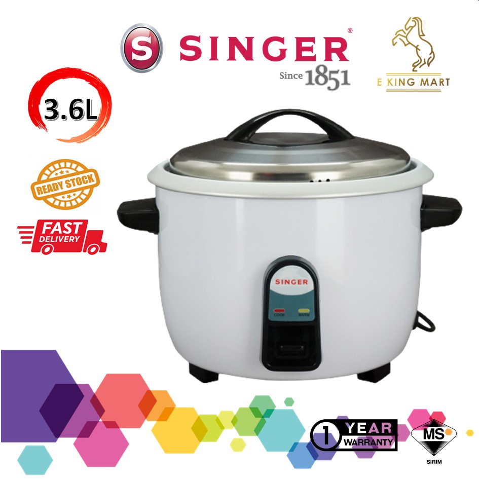 Singer RC36A Electric Rice Cooker 3.6L 8- 20 Orang Nasi Periuk Jenama ...