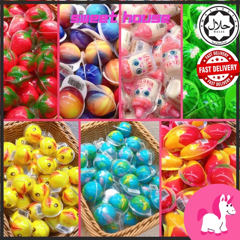 【HALAL】Planet gummy candy/Gum eyeball Gum duck watermelon galaxy panda spiderman strawberry ...
