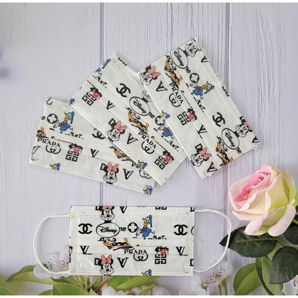 50 Pcs Famous Brand Mask 3 Ply Disposable Face Mask Topeng Muka Ear ...