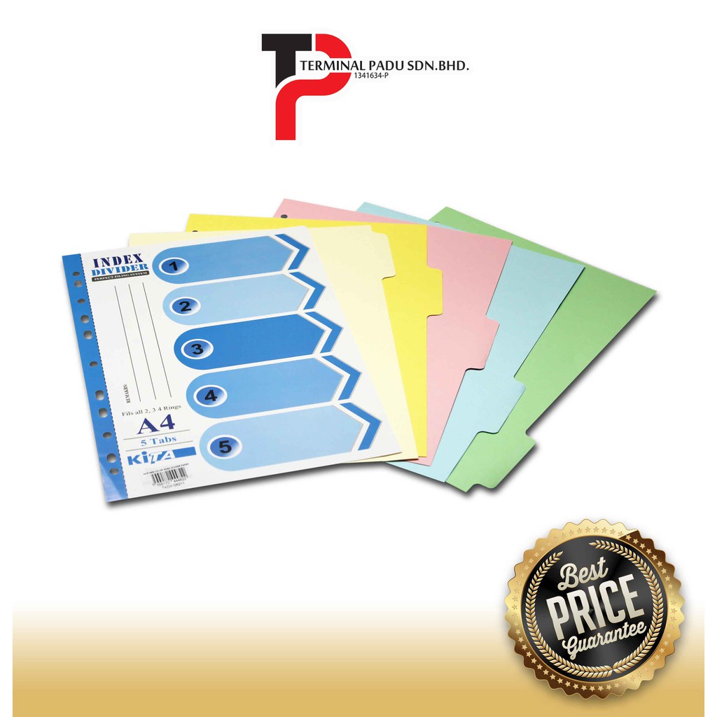 Kita Brand A4 Colour Index Divider/File Filing Separator (120gsm ...
