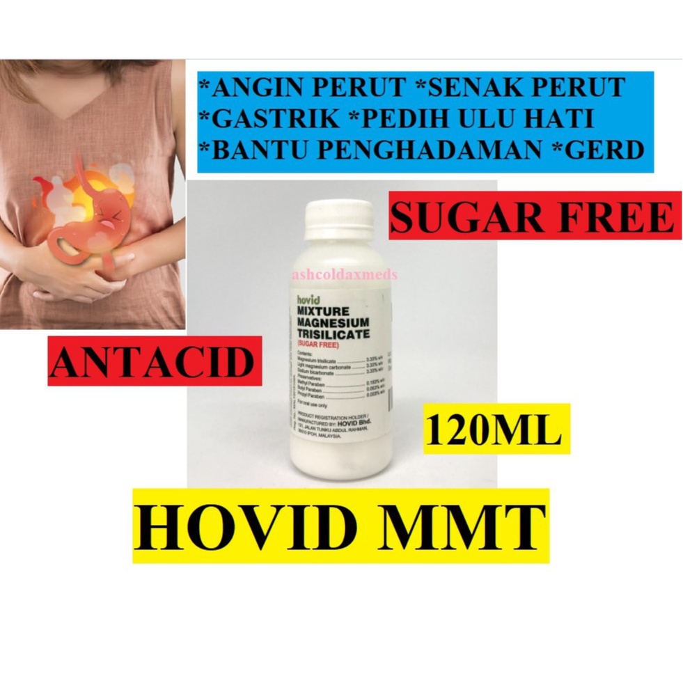 HOVID MIXTURE MAGNESIUM TRISLICATE (MMT) SUGAR FREE 120ML EXP09/2026 ...
