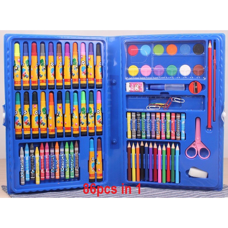 86PCS Kids Coloring Set Kids Crayon Pencil Color Set Kids Art Tools Set ...