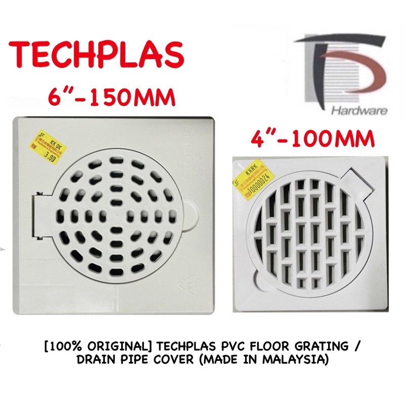 [100% ORIGINAL] TECHPLAS PVC FLOOR GRATING / DRAIN PIPE COVER (MADE IN ...