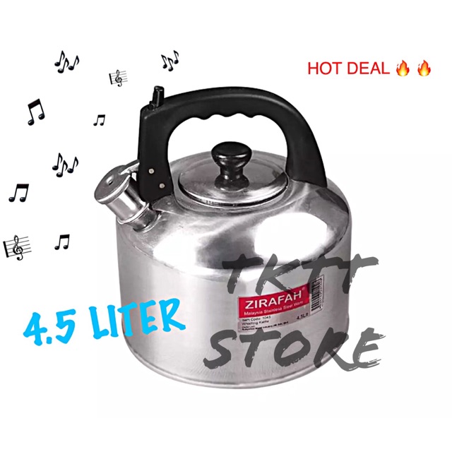 TKTT Zirafah 4.5 Litres Stainless Steel Whistling Kettle Cerek Berbunyi ...