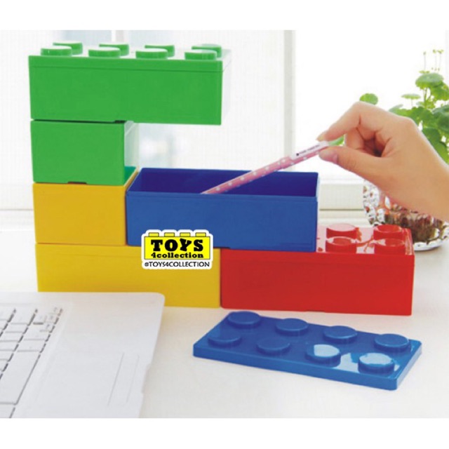 Building Blocks Storage Box Multi Purpose Stackable Minifigure Block ...