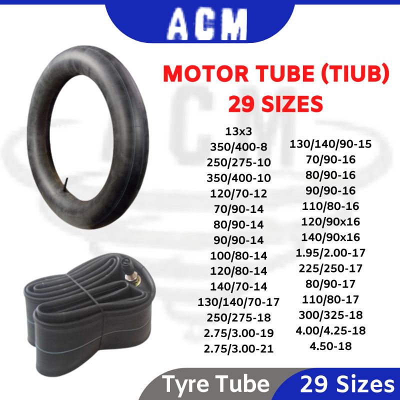 ACM Tube Motor Tiub Tayar Motosikal Toyo Yoko 8 10 12 14 15 16 17 18 19 ...