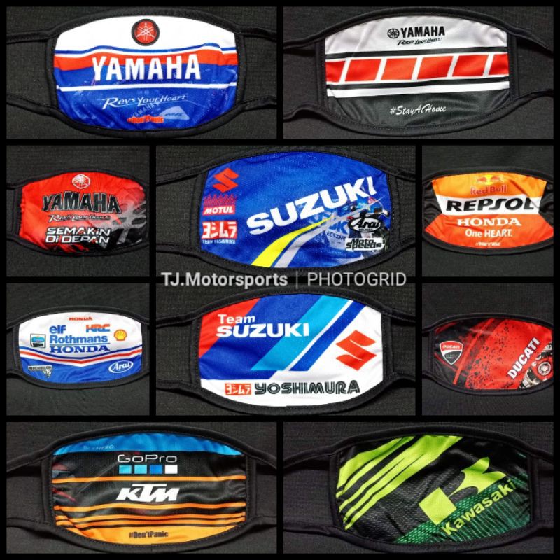 HIGH GRADE Face Mask Yamaha Rossi Suzuki Yoshimura Honda Repsol ...