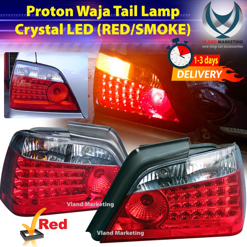Proton Waja Tail Lamp Light Crystal LED / Waja lampu belakang ( RED ...