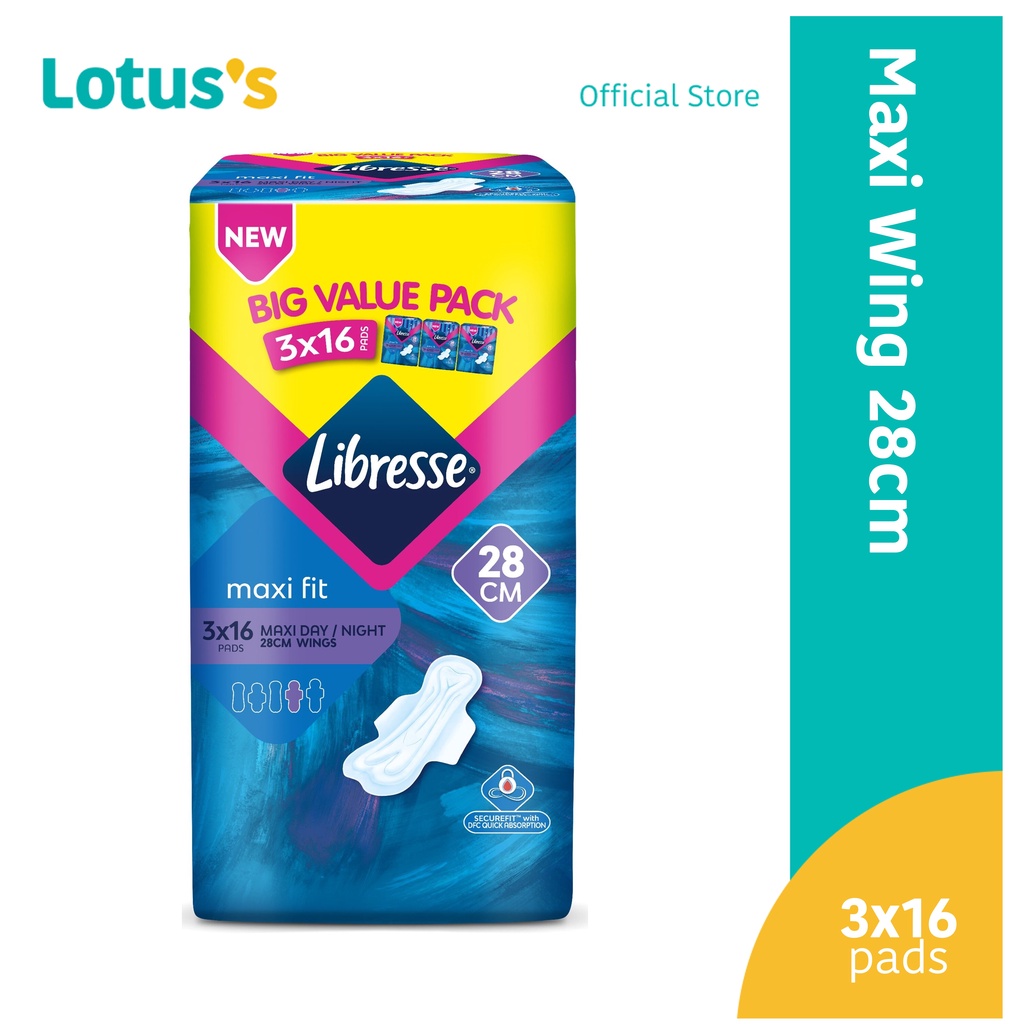 Libresse Maxi Wing 28cm (3x16s) | Shopee Malaysia