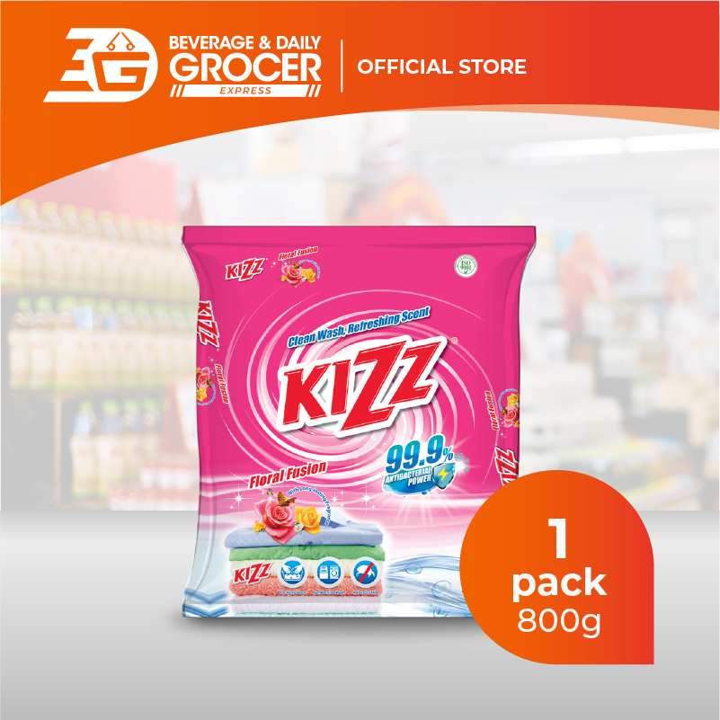 Kizz 99% Antibacterial Detergent Powder Floral ( 1 x 800g ) 1 Pack ...