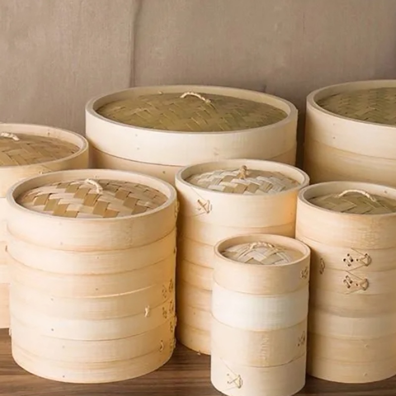 [READY STOCK] Premium Handmade Bamboo Steamer Two Tier Baskets Dim Sum ...