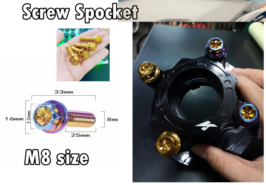 M8 Skru Gold TITANIUM M8 25mm RSX RS-X 150 Y16ZR Y15ZR RS150 LC135 Skru ...