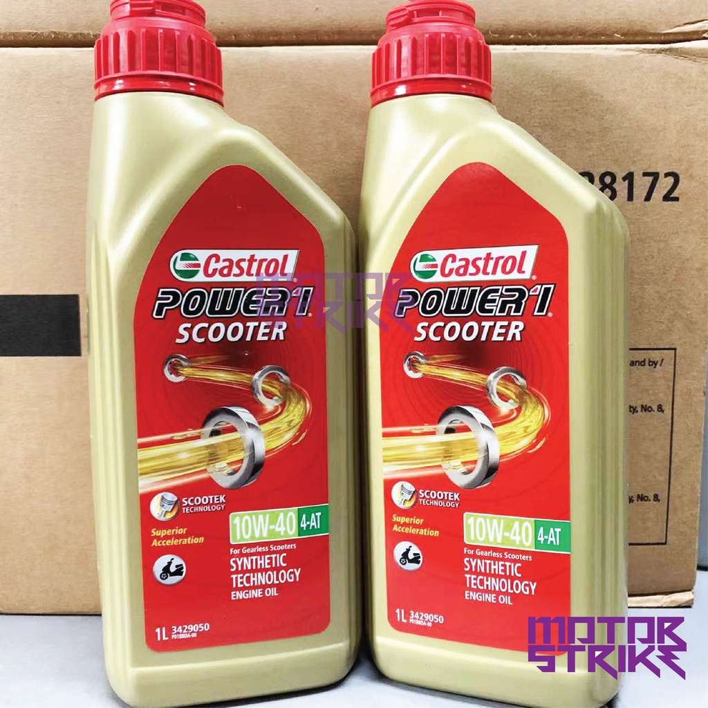 4T CASTROL POWER1 SCOOTER 10W-40 4 AT 100% ORIGINAL MINYAK HITAM NEW ...
