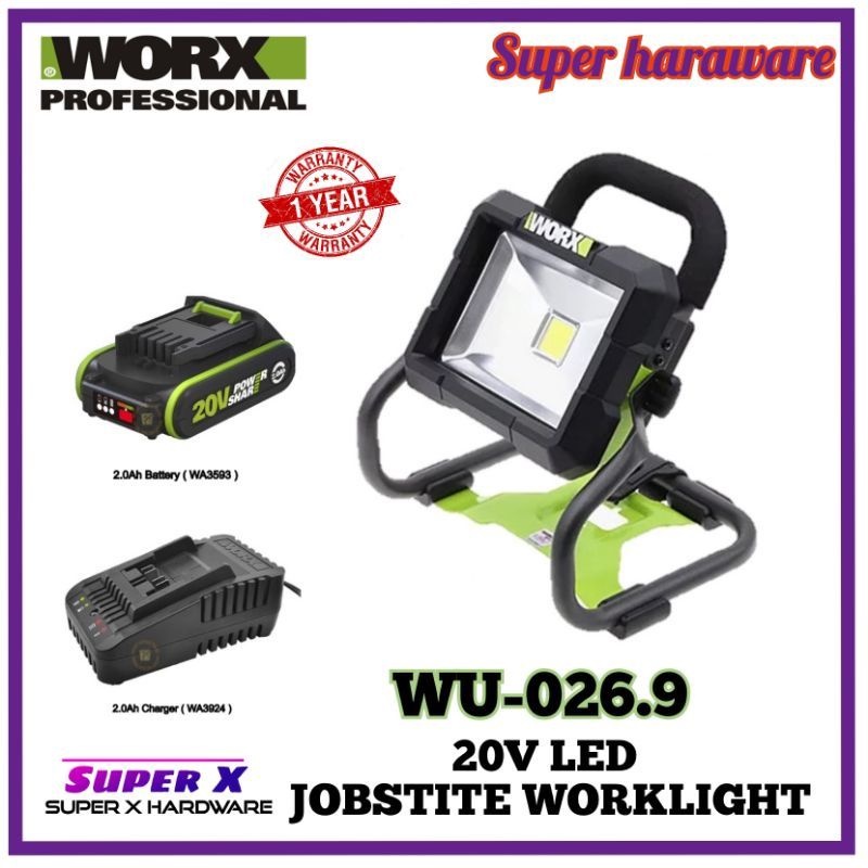 WORX WU026.9 20V Cordless LED Worksite Light / Jobsite Light -WA3924 ...