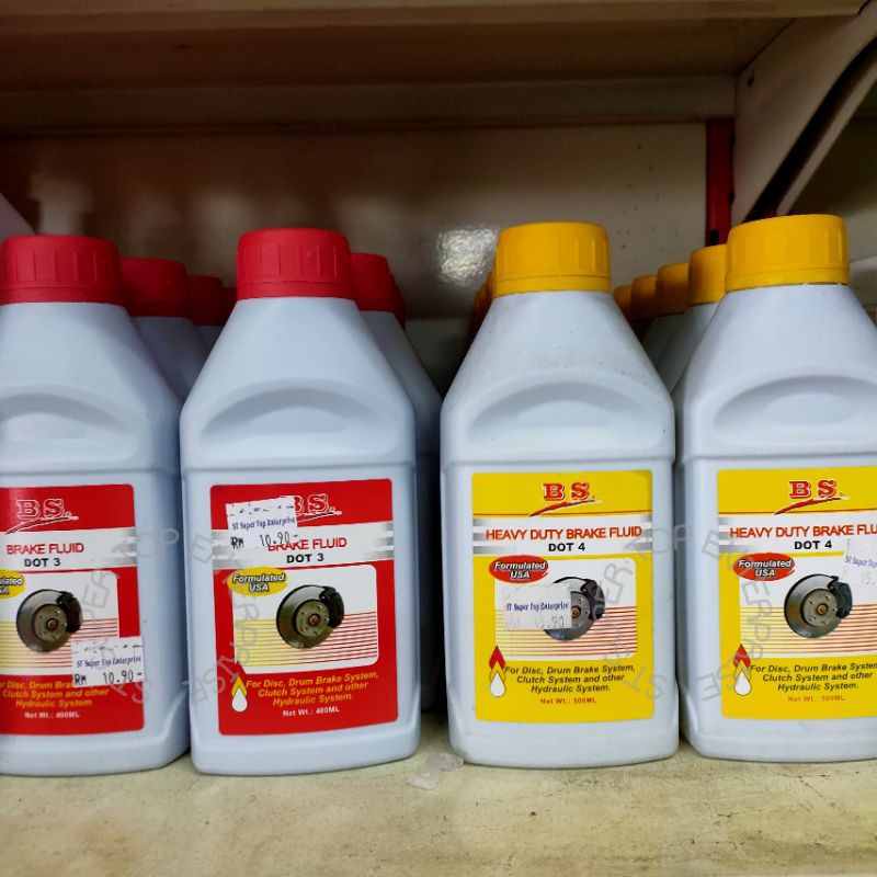 BS Heavy Duty Brake Fluid/ Brake Oil Dot 3(400ml)/Dot 4(500ml) | Shopee ...