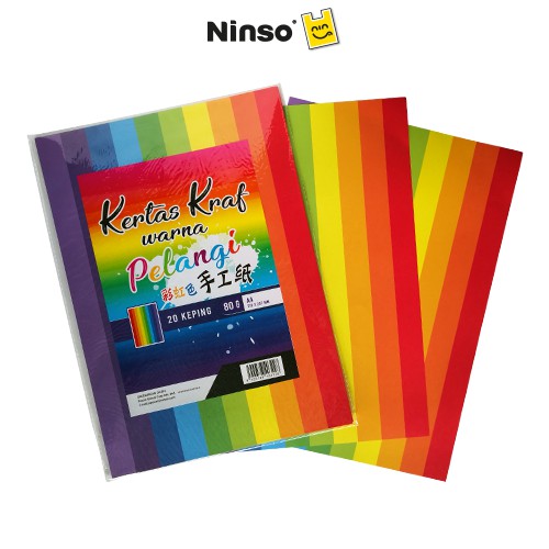 Ninso Rainbow Color A4 Craft Paper 80G | Shopee Malaysia