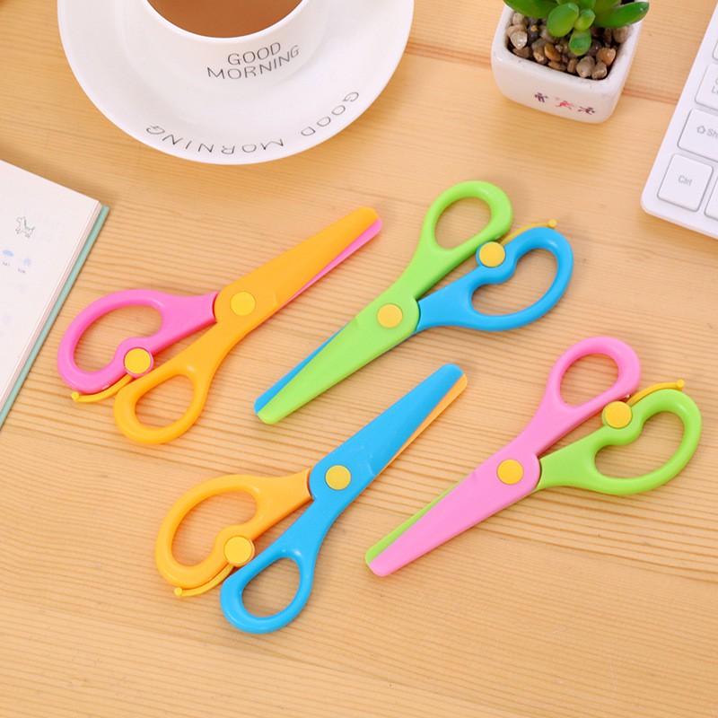 Children Safety Plastic Scissors Round Head Cutting Scissors Student ...