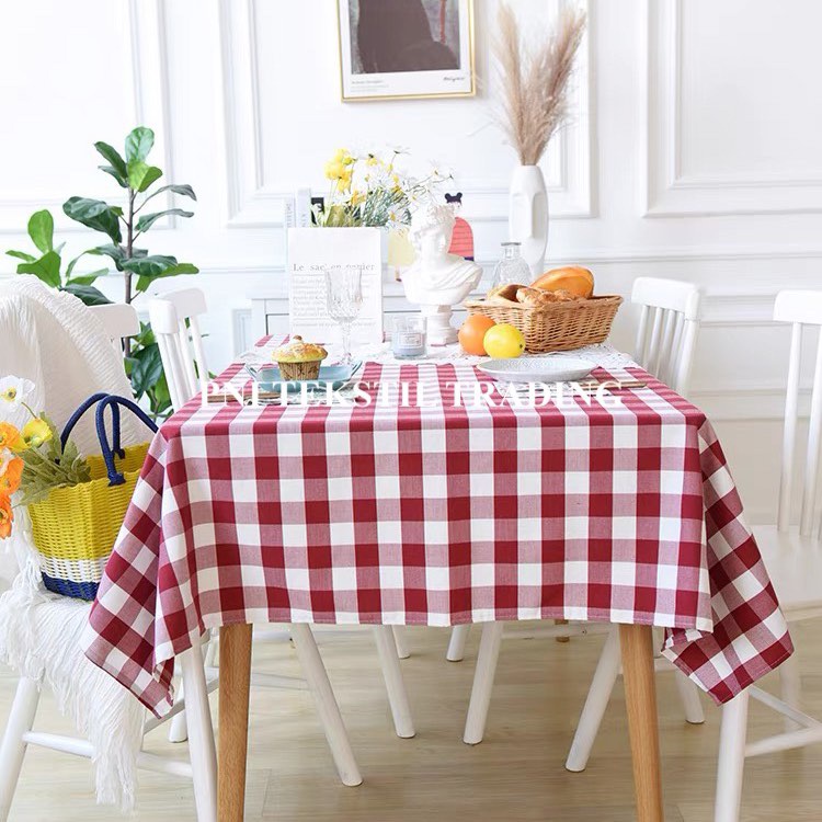 Design Checked Printing Cotton Tablecloth ( HEAVY COTTON) | Shopee Malaysia