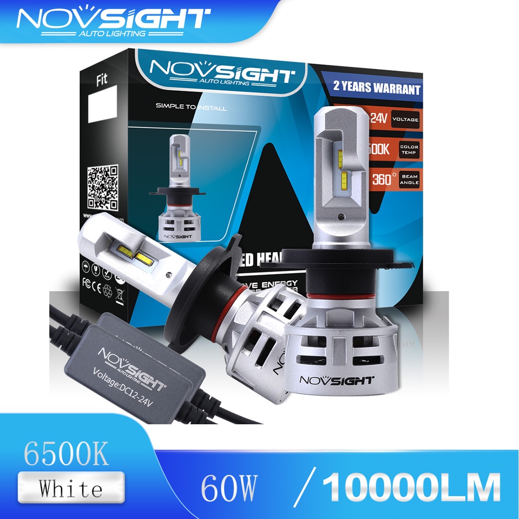 Novsight N9 H4（9003/HB2）LED Headlight 10000LM 60W 6500K CSP Chip Mini ...