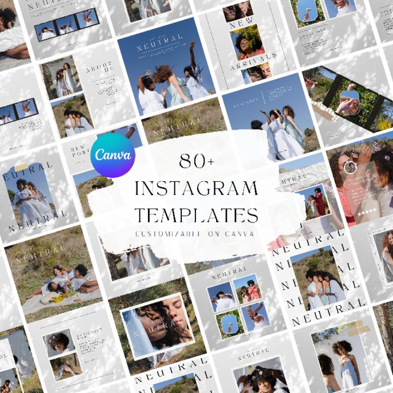 80+ Instagram Post Template | Neutral Blue Theme | Canva Templates ...